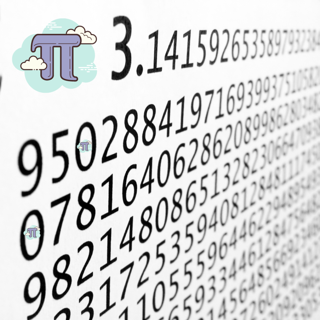 Celebrating Pi π Day with numbers, math symbols, and Chinese!